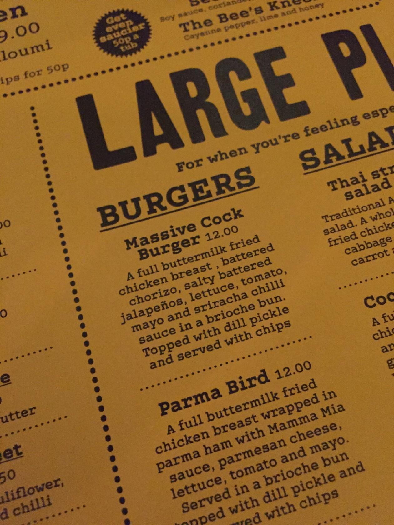 Menu at Yard & Coop Manchester pub & bar, Manchester