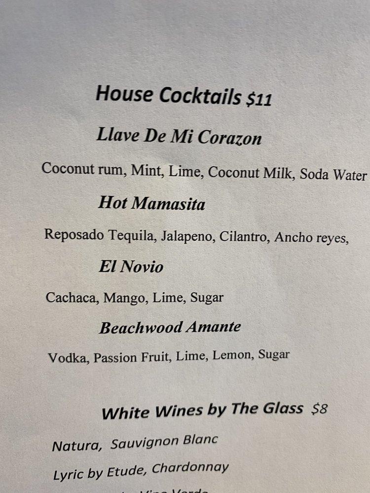 Menu at Beachwood at The Dunes restaurant, Sea Isle City