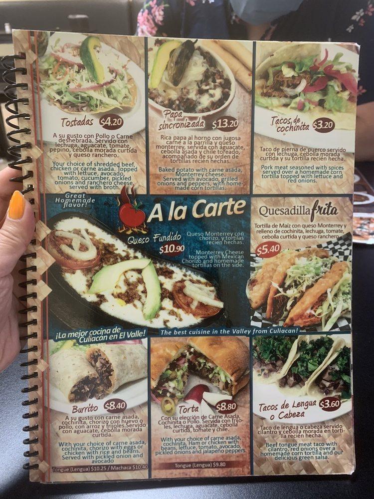 Menu at Asadero Los Corrales restaurant, Palm Springs