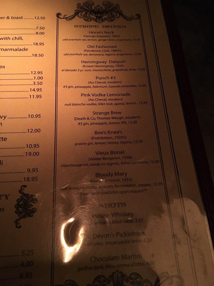Menu at Au Cheval pub & bar, Chicago