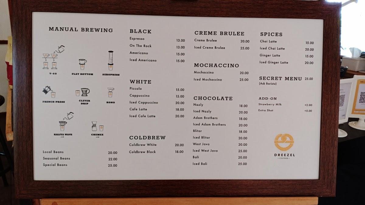 Menu at Dreezel Coffee Lembang, Bandung