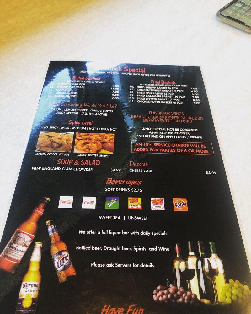 Menu at Juicy Seafood restaurant, Rochester, S Winton Rd