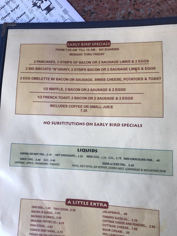 Menu at Main Street Cafe, Fallbrook