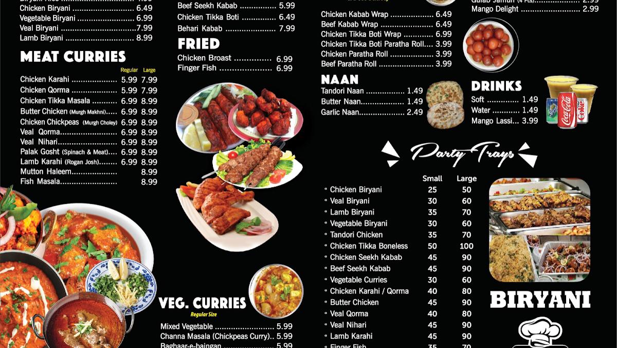 Menu at BIRYANI BOSS restaurant, Toronto