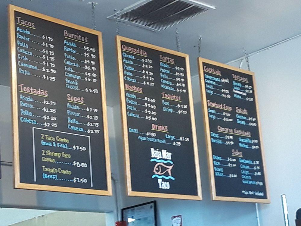 Menu at Baja Mar Taco fast food, Pico Rivera