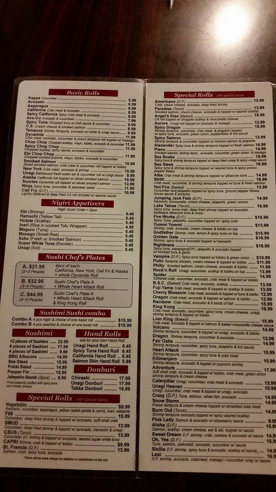 Menu at Bento Box restaurant, Sacramento, 65th St #100