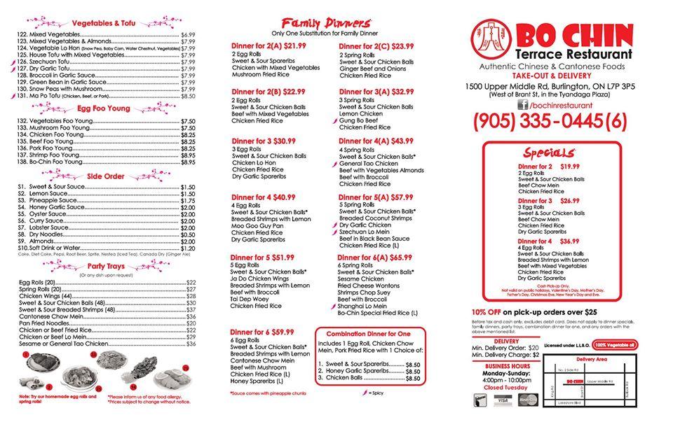 Bo Chin Chinese Food in Burlington - Restaurant menu and reviews