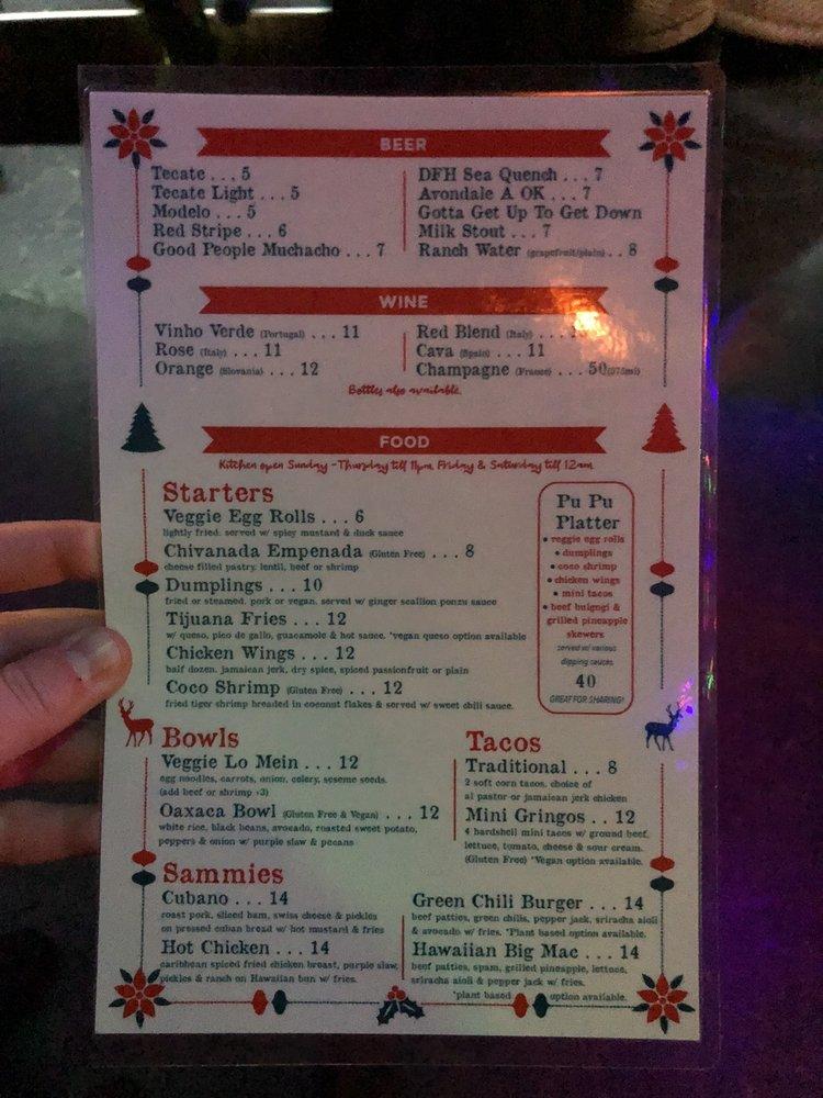 Menu at Pearl Diver pub & bar, Nashville