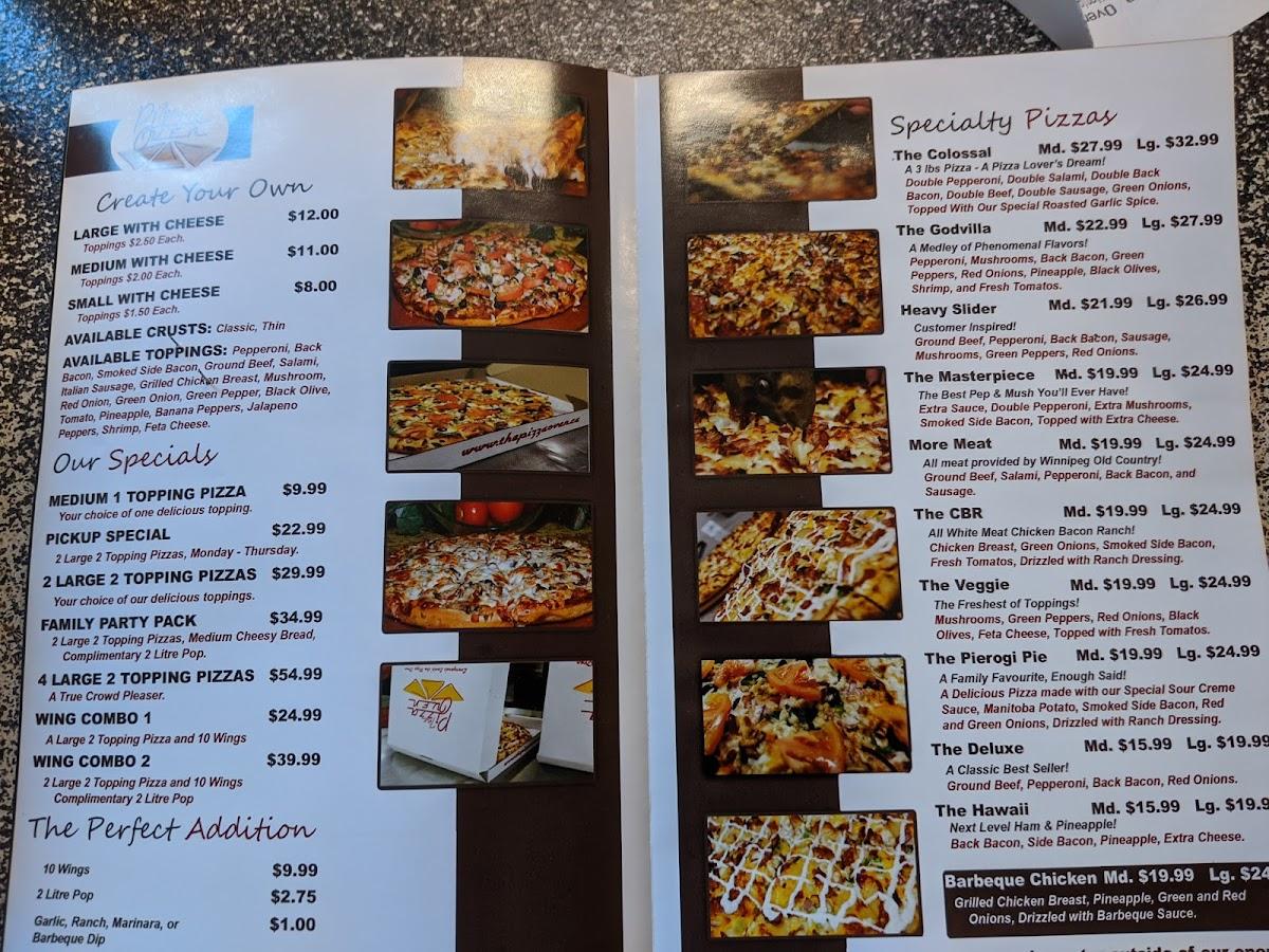 Menu at The Pizza Oven pizzeria, Winnipeg, 1215 Henderson Hwy