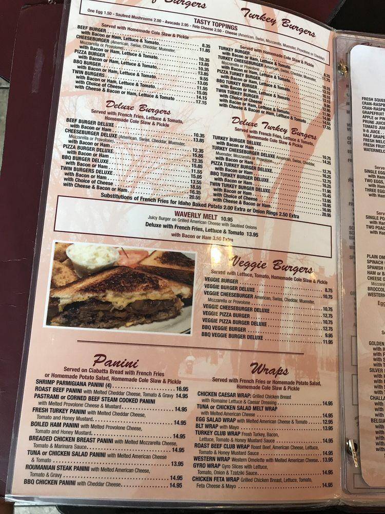 Menu at Waverly Diner restaurant, New York City