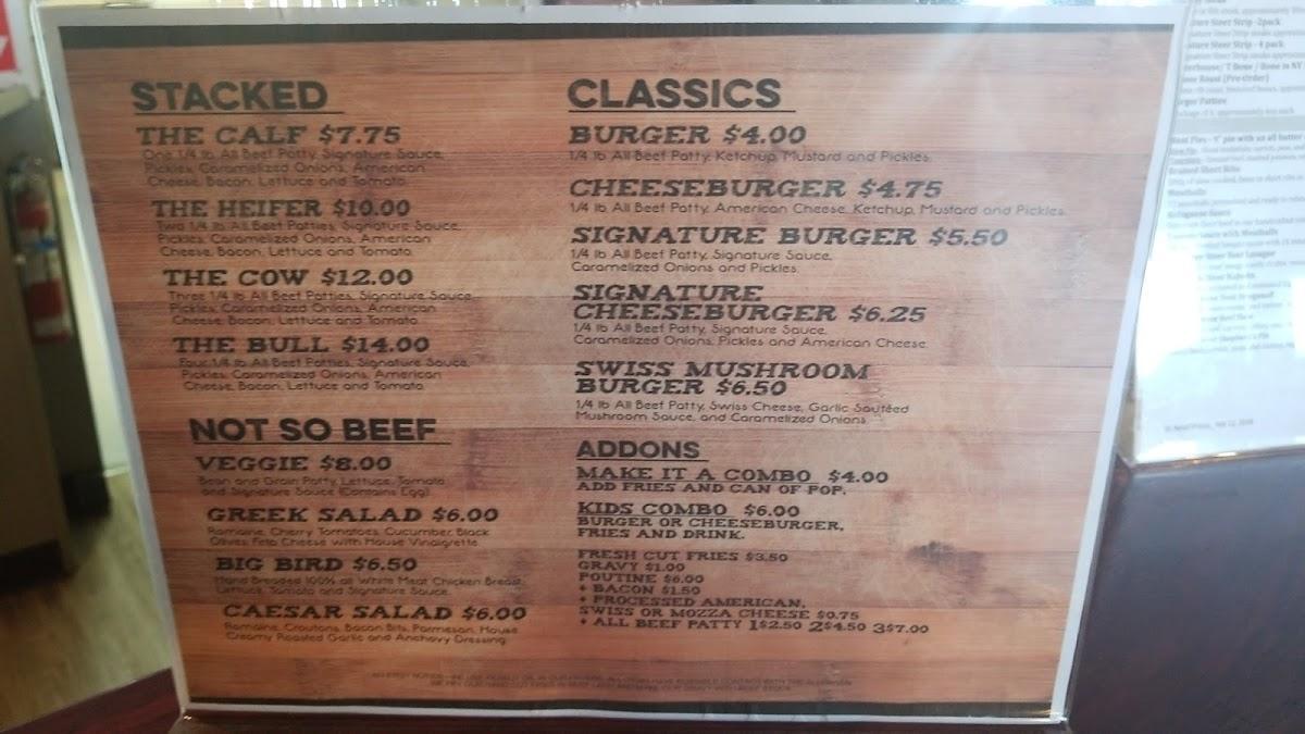 Menu at Beefcake’s Burger Factory - Current River restaurant, Thunder Bay