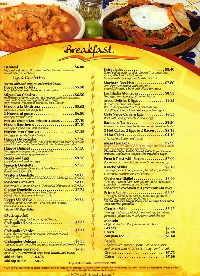 Menu at Delicias Café cafe, Albuquerque