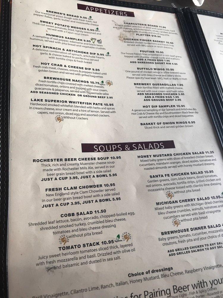 Menu at Rochester Mills Beer Company pub & bar, Rochester