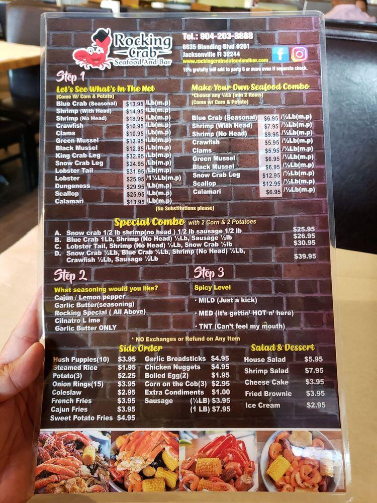 Carta del restaurante Rocking Crab, Jacksonville