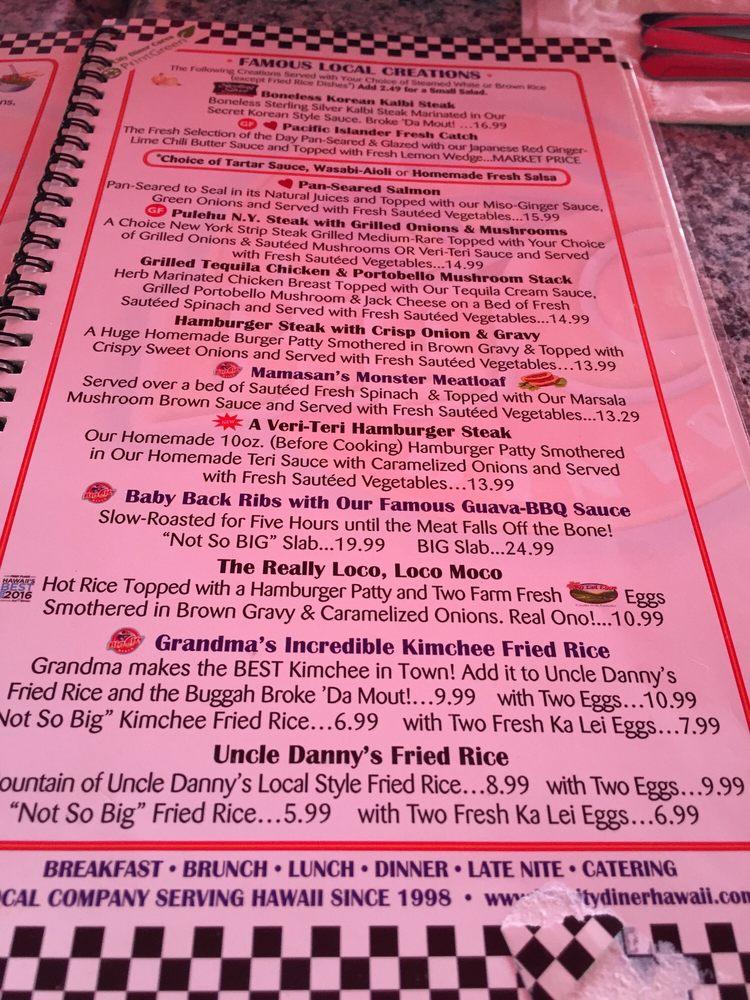 Menu at Big City Diner restaurant, Waipahu, 94-800 Ukeʻe Street #305