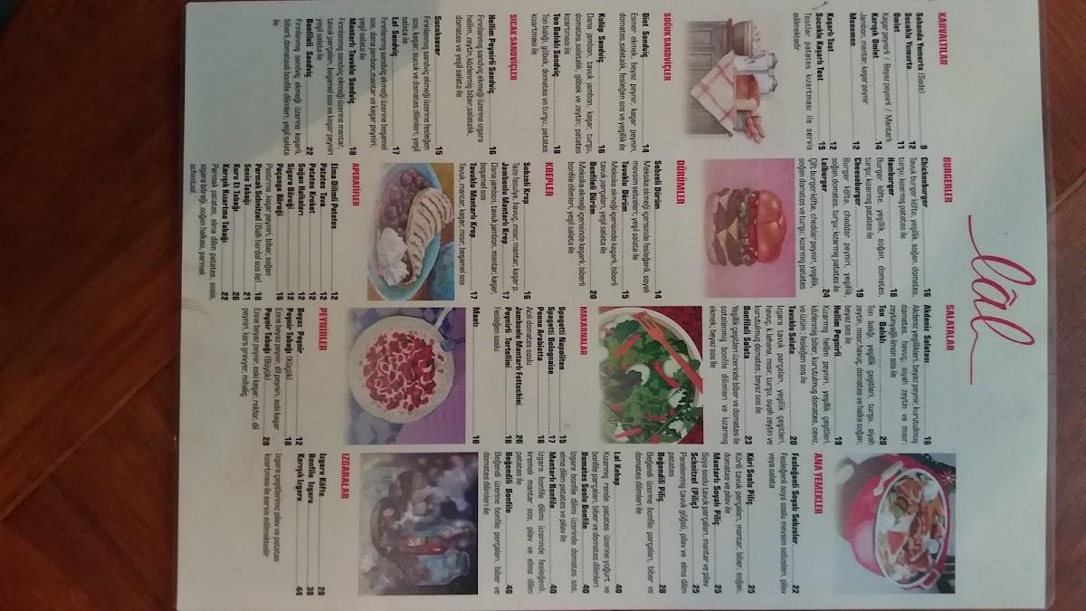 Menu at Lâl Cafe Bar, Istanbul, Kadife Sk. No:19