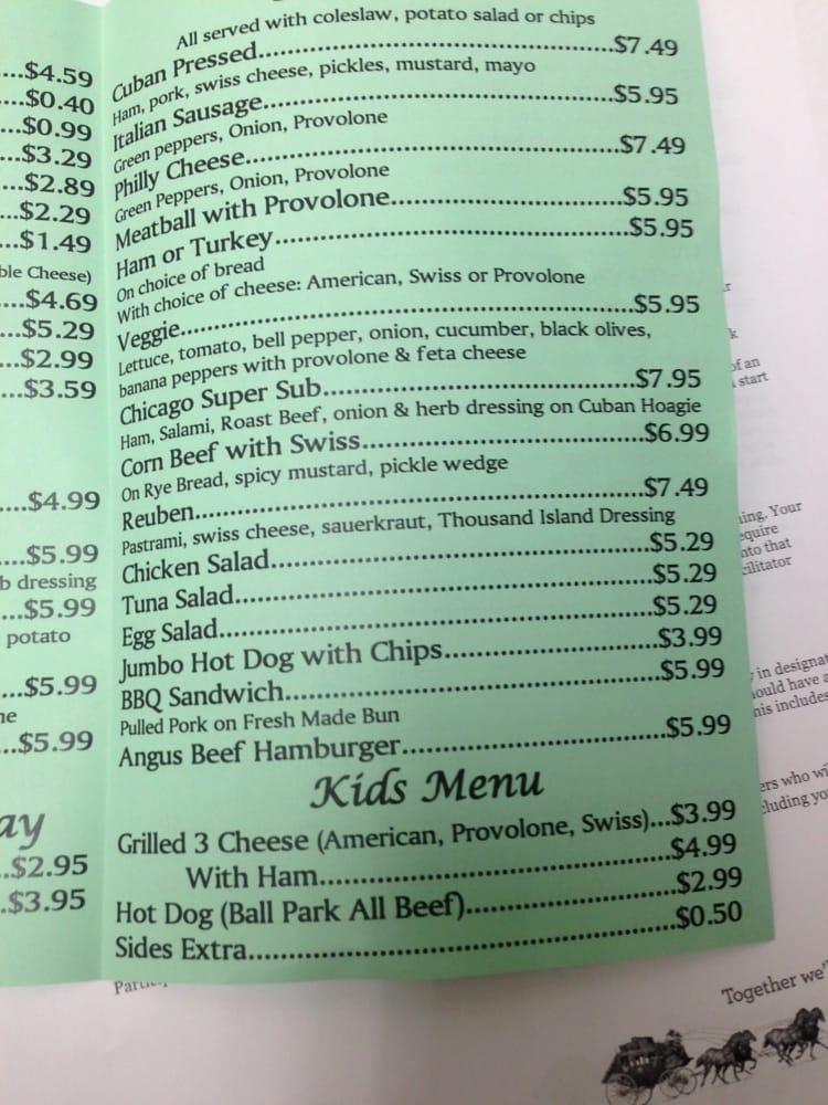 Menu at Life's Bounty Bakery/Cafe, Franklin