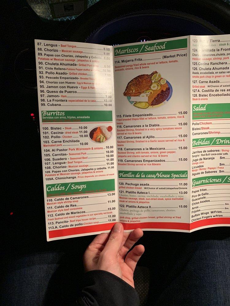 Menu at Mega Mex restaurant, Red Bank