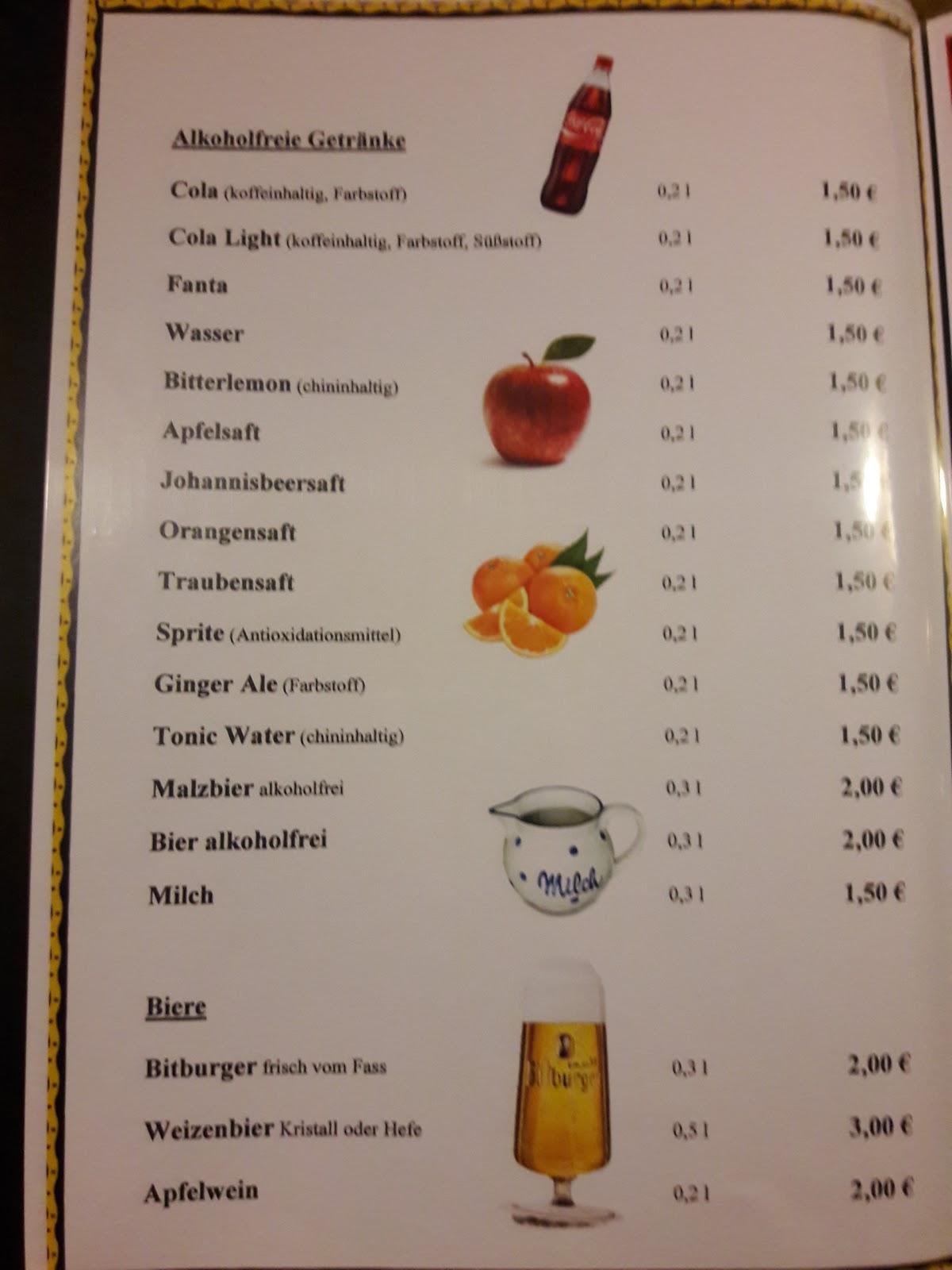 Menu au Restaurant Rhodos bei Rafi, Hünfelden