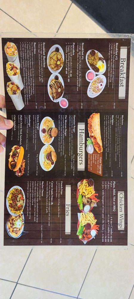 Menu at El Rey del Machete restaurant, Las Vegas