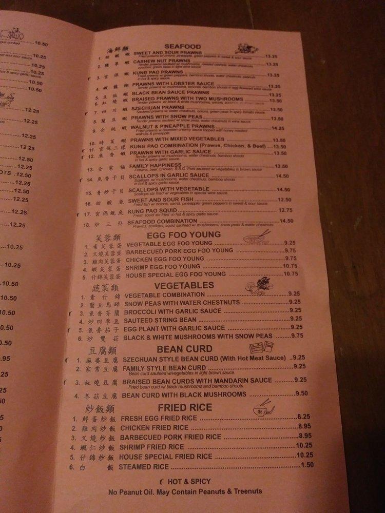 Menu at Great China restaurant, Santa Rosa