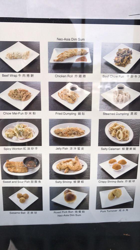 Menu at Neo-Asia Restaurant (Neo-China), Raleigh, Glenwood Ave