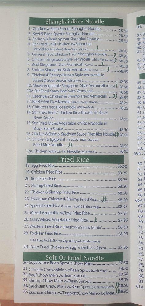 Menu at Parkway kitchen restaurant, Richmond Hill, 670 7