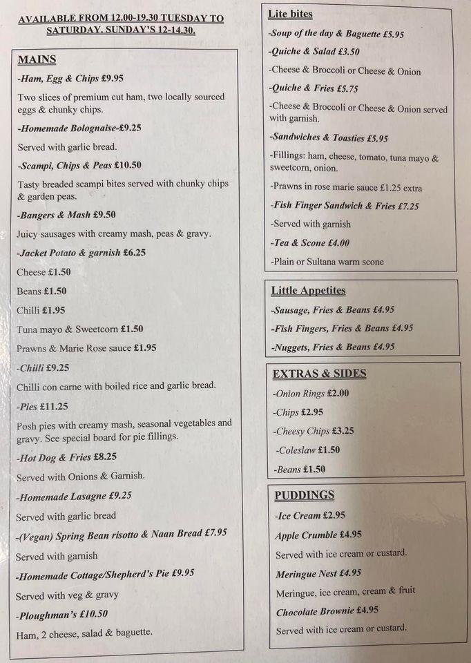 Menu at The Black Dog Weymouth pub & bar, Weymouth
