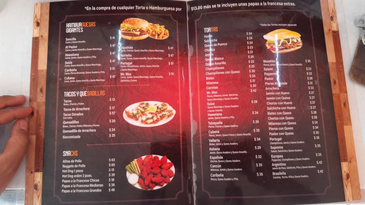 Menu at Max Burger restaurant, Leon