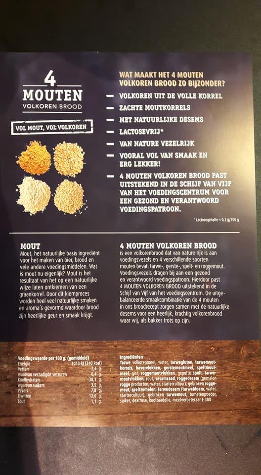 Menu at bakery Westerpark, Amsterdam