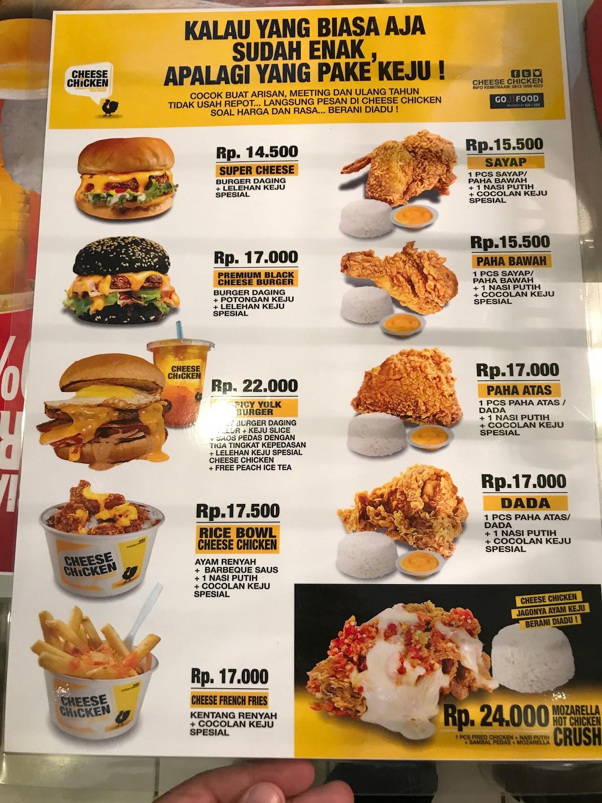 Menu at Cheese Chicken Antapani restaurant, Bandung