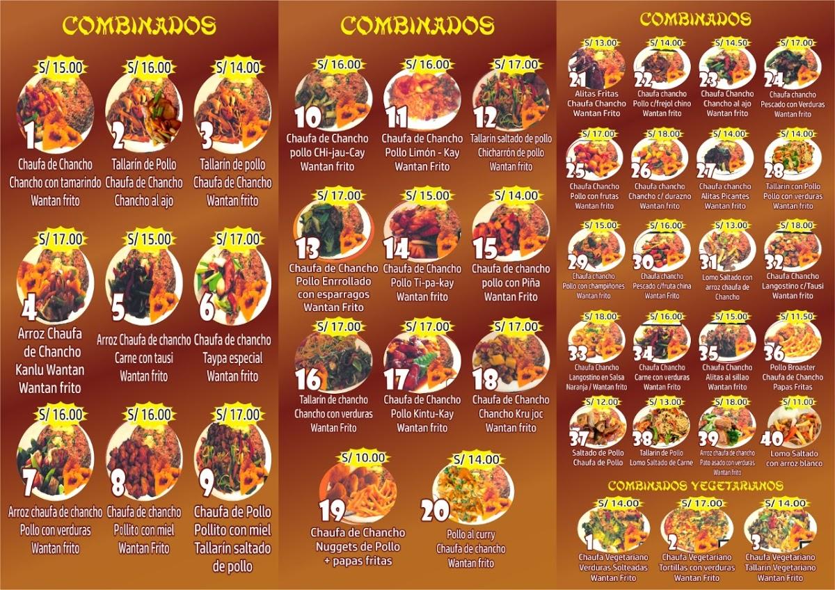 Menu at Chifa Ni Hao restaurant, Socabaya District
