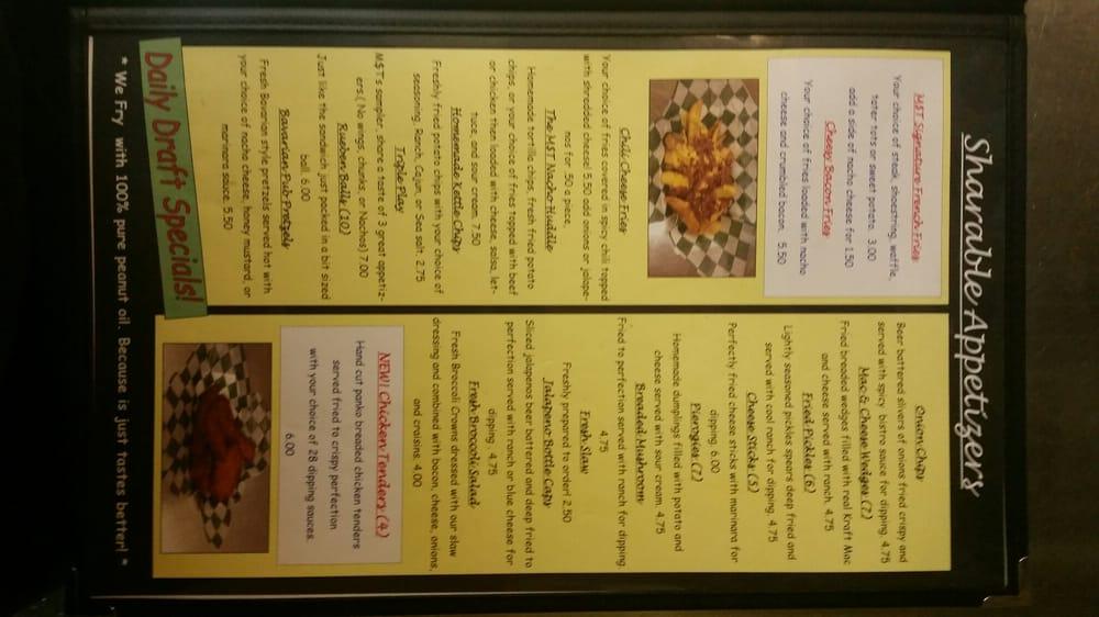 Menu at MST Pub & Grub, Tiffin, 92 Madison St