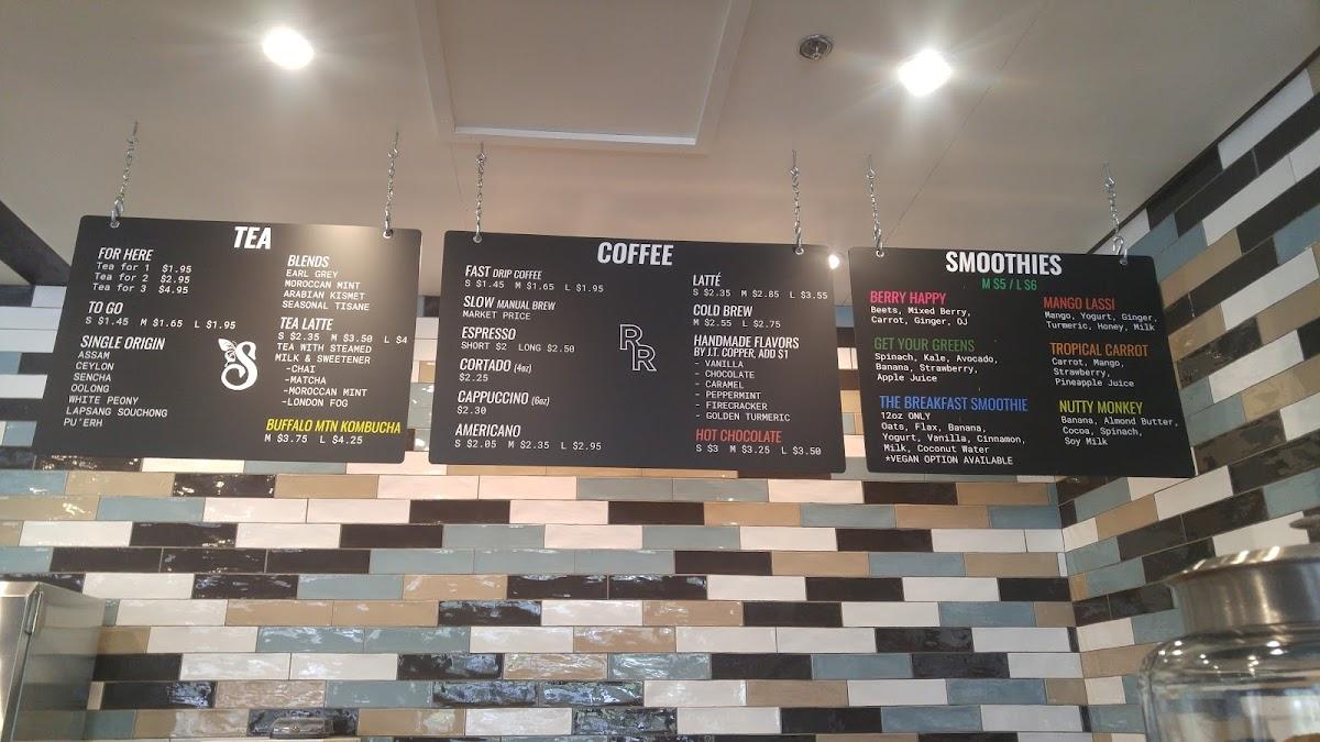 Menu at Red Rooster Coffee desserts, Floyd
