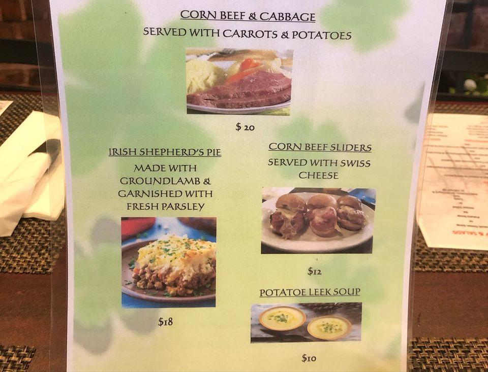 Menu at The Turning Point Restaurant and Bar, Farmingdale