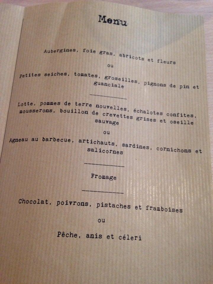 Menu at Café Sillon, Lyon