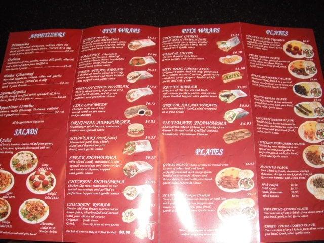 Menu at Greek Pita restaurant, Phoenix, W Happy Valley Rd
