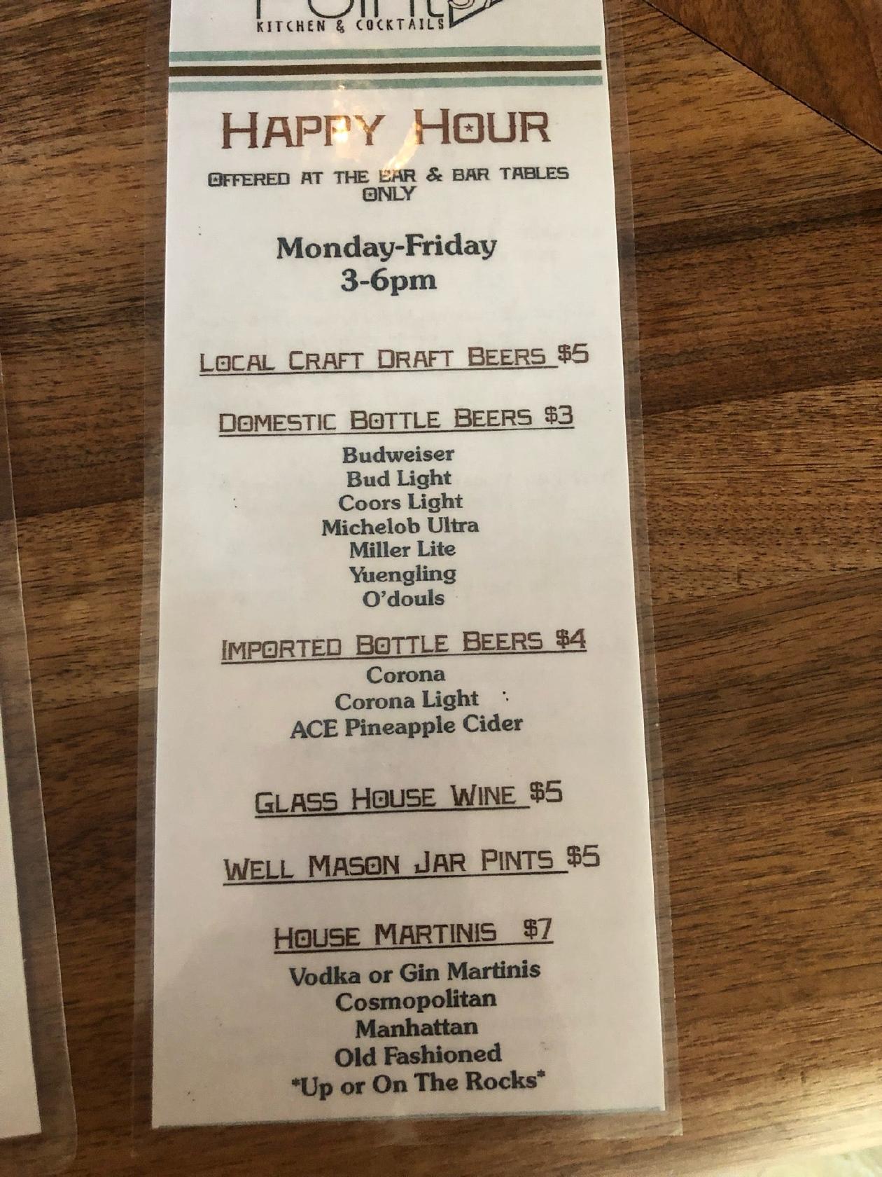 Menu at Point 57 Kitchen & Cocktails restaurant, Cape Coral