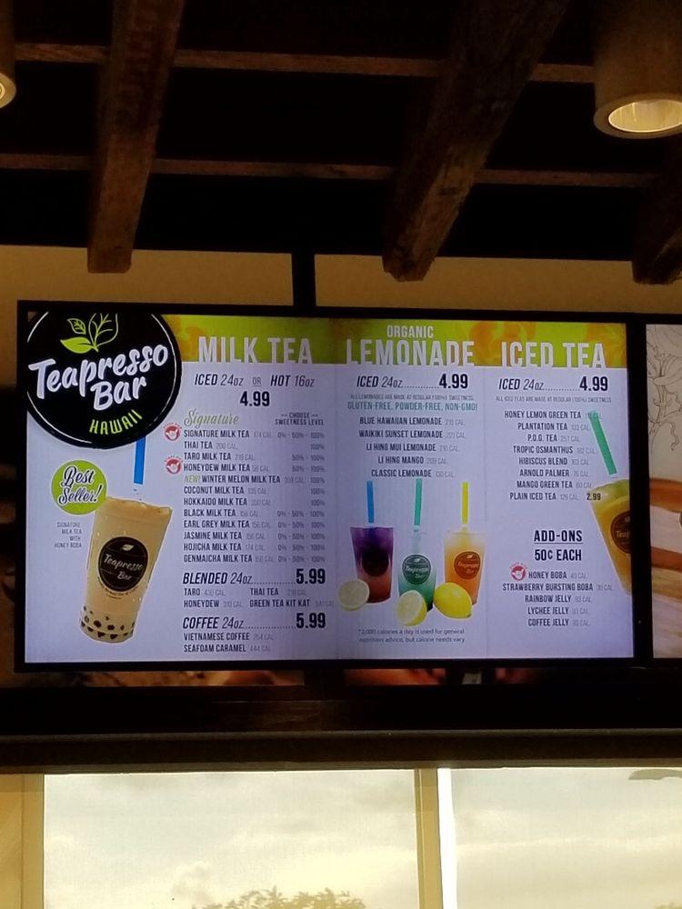 Menu at Teapresso Bar, Wailea-Makena