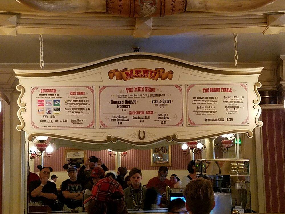 Menu at The Golden Horseshoe fast food, Anaheim