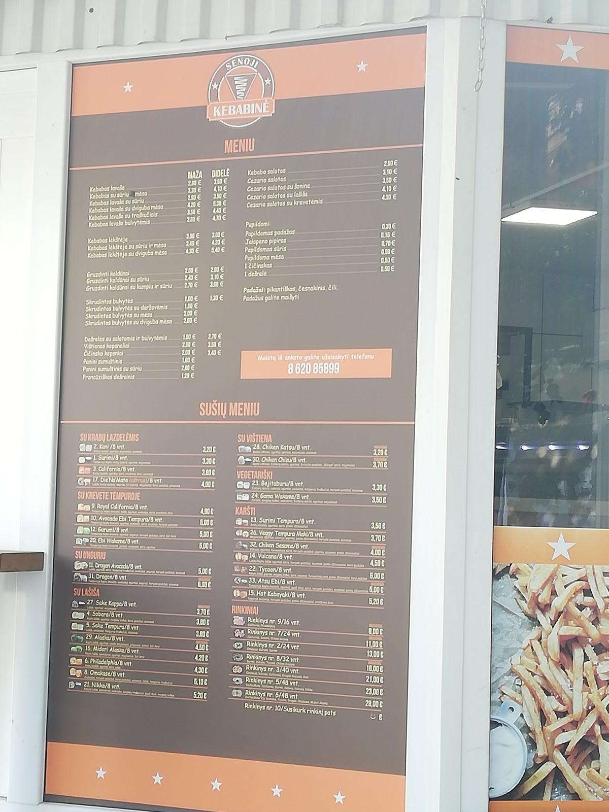 Menu at Biržų Senoji Kebabine, Wok, Sushi restaurant, Biržai
