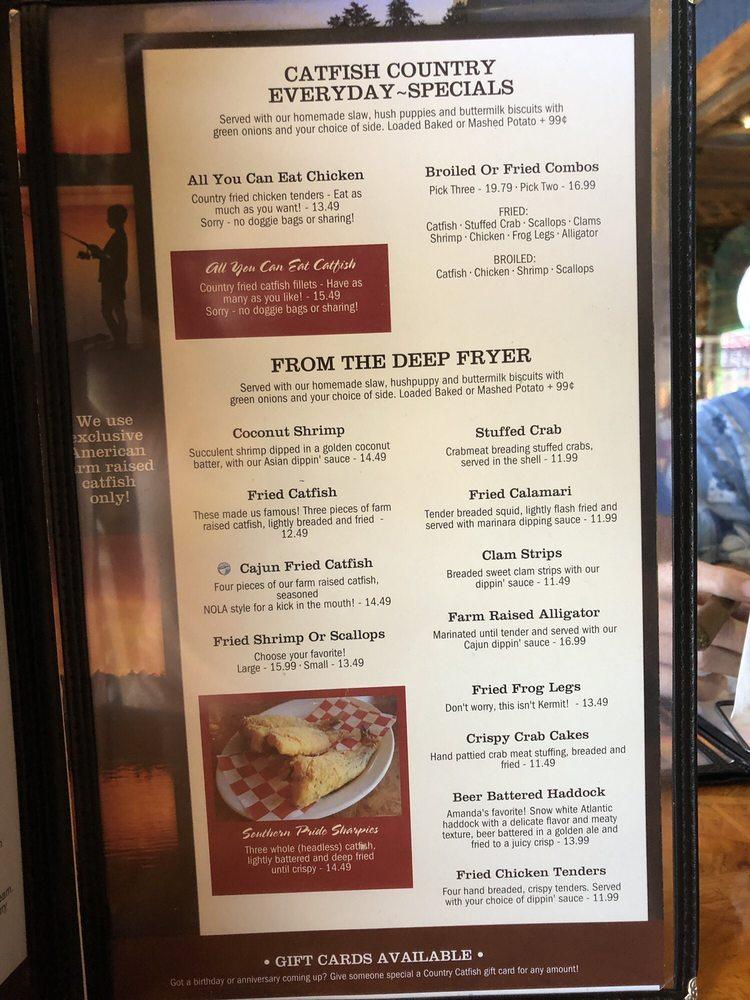 Menu at Catfish Country Restaurant, Bartow