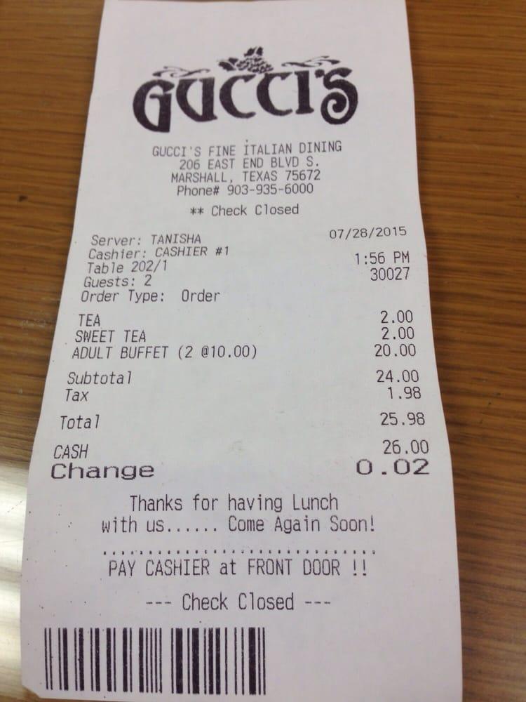 Menu at Gucci's Pizza pizzeria, Marshall, 206 E End Blvd S
