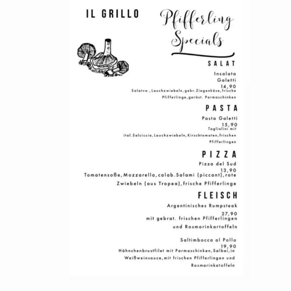 Speisekarte von Il Grillo Ristorante Pizzeria Vinoteca, Vlotho