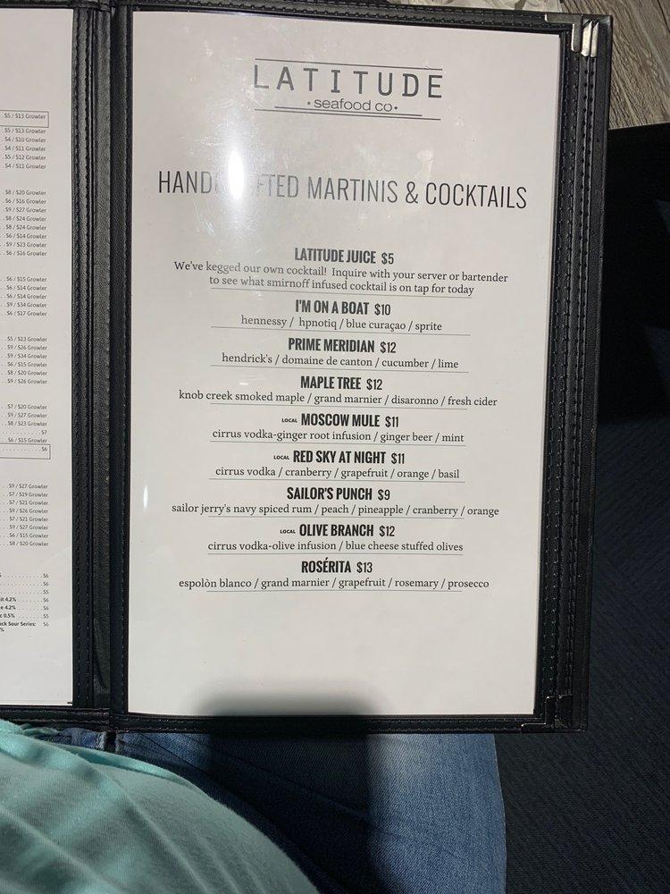 Menu at Latitude Seafood Co. Richmond restaurant, Richmond