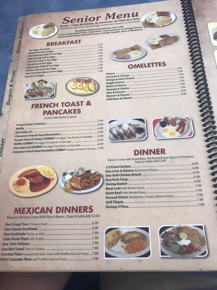 Menu at Brandon's Diner restaurant, Riverside, Indiana Ave