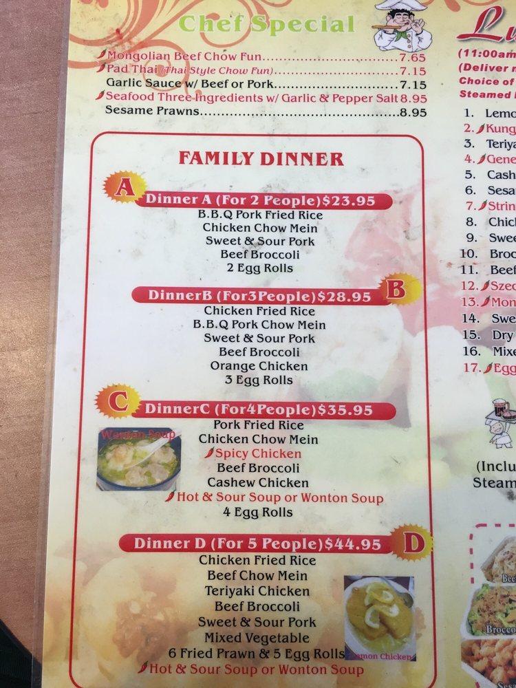 Menu at Canton City restaurant, Antioch