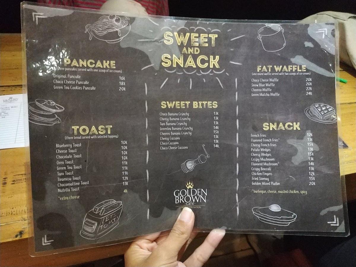 Menu at Golden Brown Cafe, Semarang