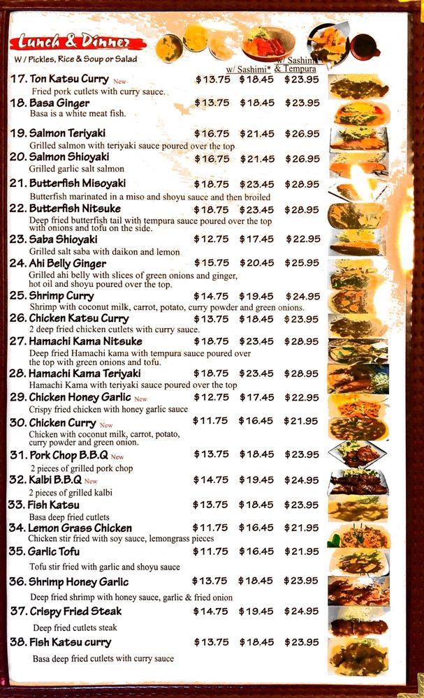 Menu at Saito & Pho III restaurant, Mililani
