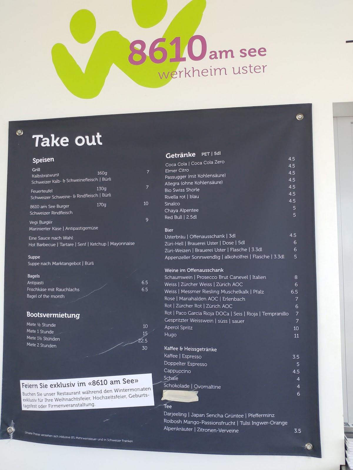 Menu at 8610 am See, Uster, Uferweg